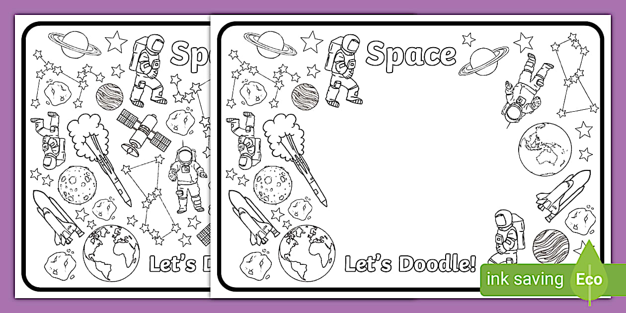 Let's Doodle Space-Themed Colouring Pages - Twinkl - KS1