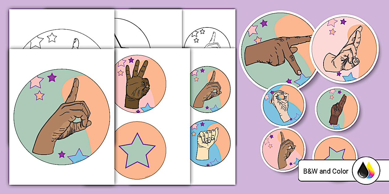 ASL Deaf Proud Handshape Cutouts (teacher made) - Twinkl