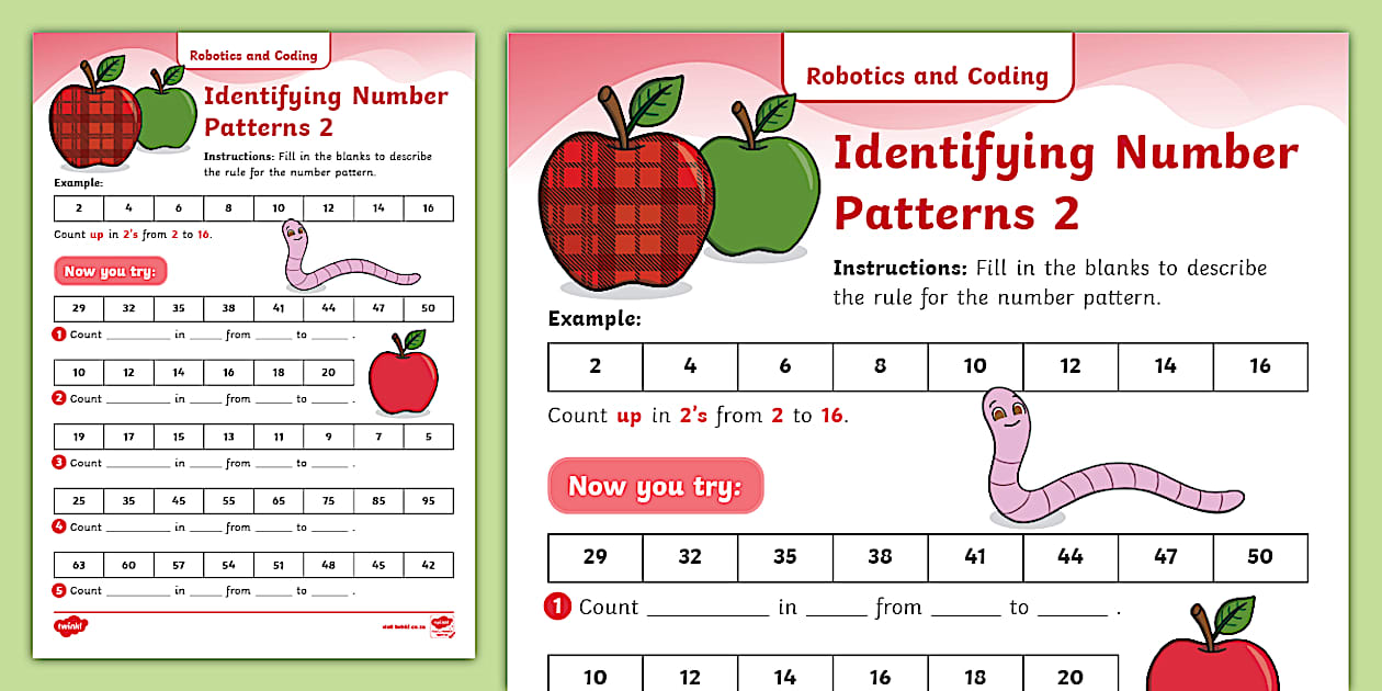 Grade 3 - Worksheet: Identify the Number Pattern - Twinkl
