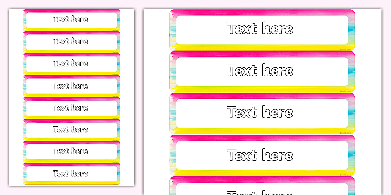 Rainbow Watercolour Editable Tray Labels (teacher made)