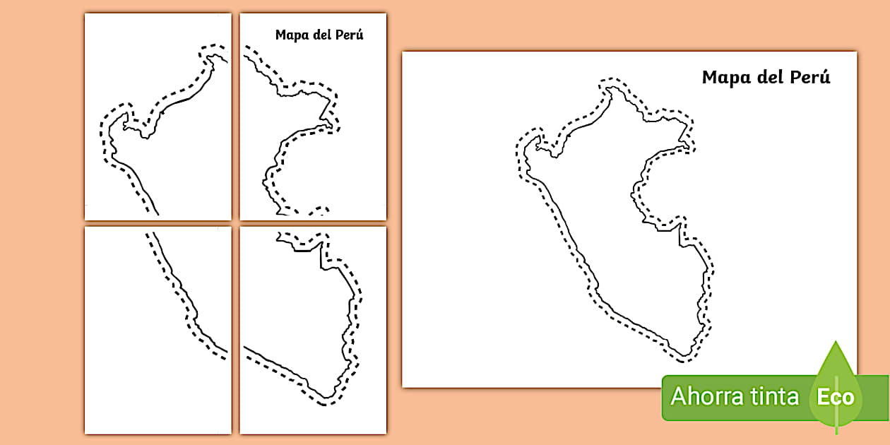 Silueta del mapa del Perú (Grande) | Materiales Twinkl