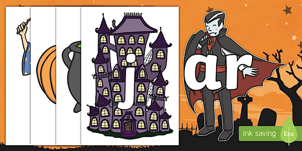 Halloween Themed Phase 3 Sounds Display Cut-Outs - Twinkl