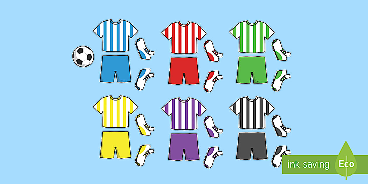 Black and White Football Kit Cut Outs (teacher made)