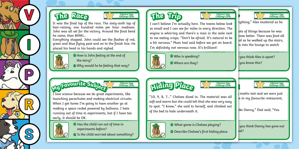 KS2 Inference Questions Challenge Cards - Primary Resource
