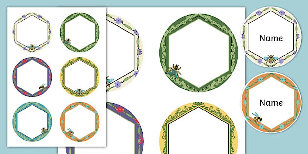 Bee-Themed Editable Circle Labels (teacher made) - Twinkl