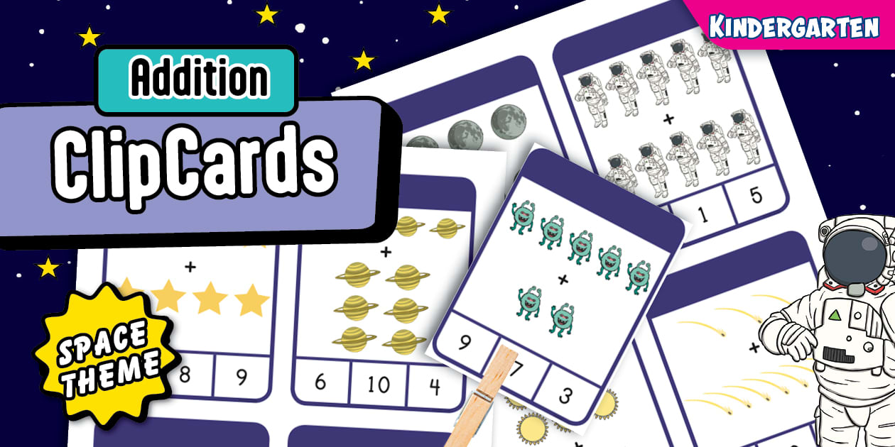 Kindergarten Space Addition to 10 Clip Cards (teacher made)