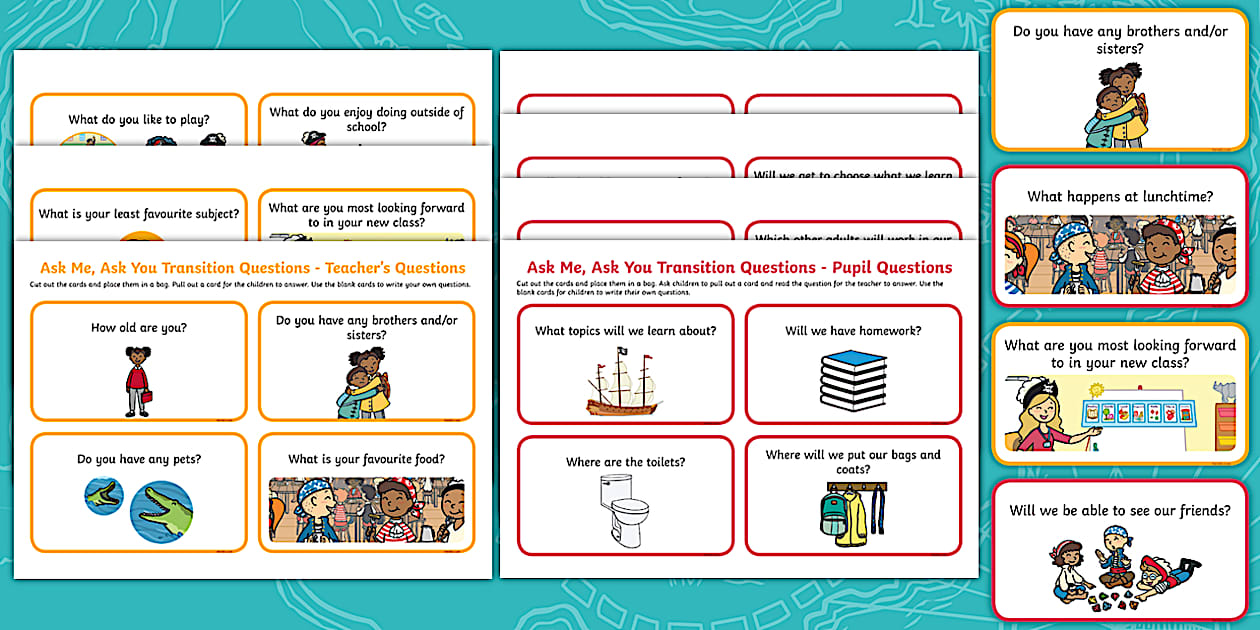 Transition Question Cards | Jake's First Day - Twinkl