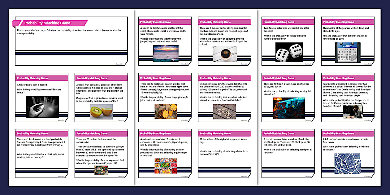 Probability Matching Game (teacher made) - Twinkl