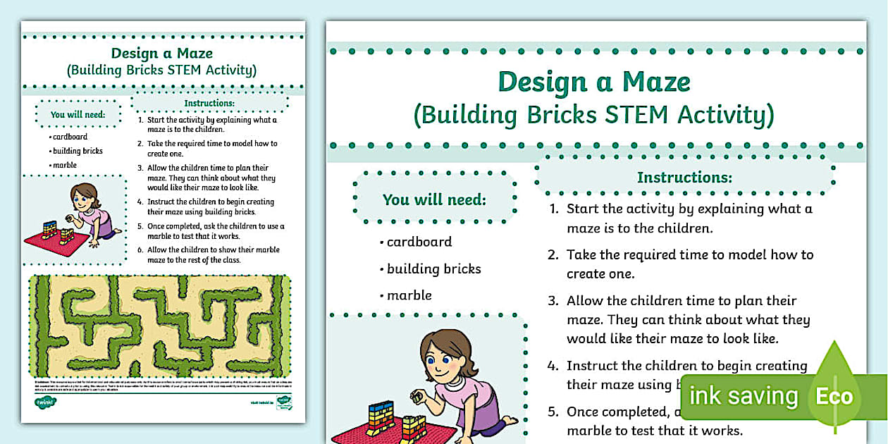Design a Maze (Building Bricks STEM Activity) (teacher made)