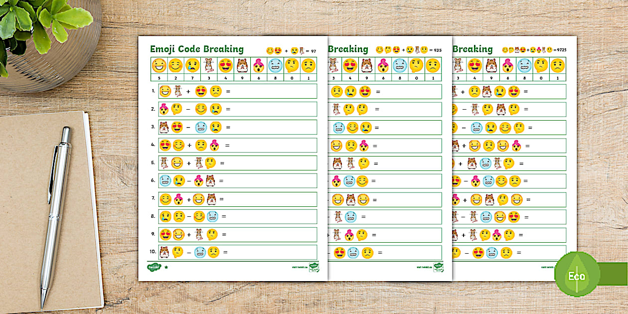 😊 Back to School: Emoji Code Breaking Activity - Twinkl