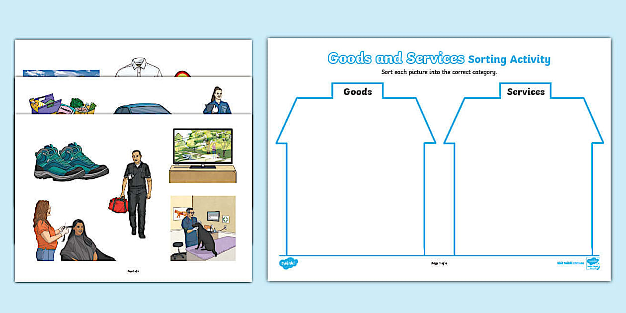 Goods and Services Sorting Activity (teacher made) - Twinkl