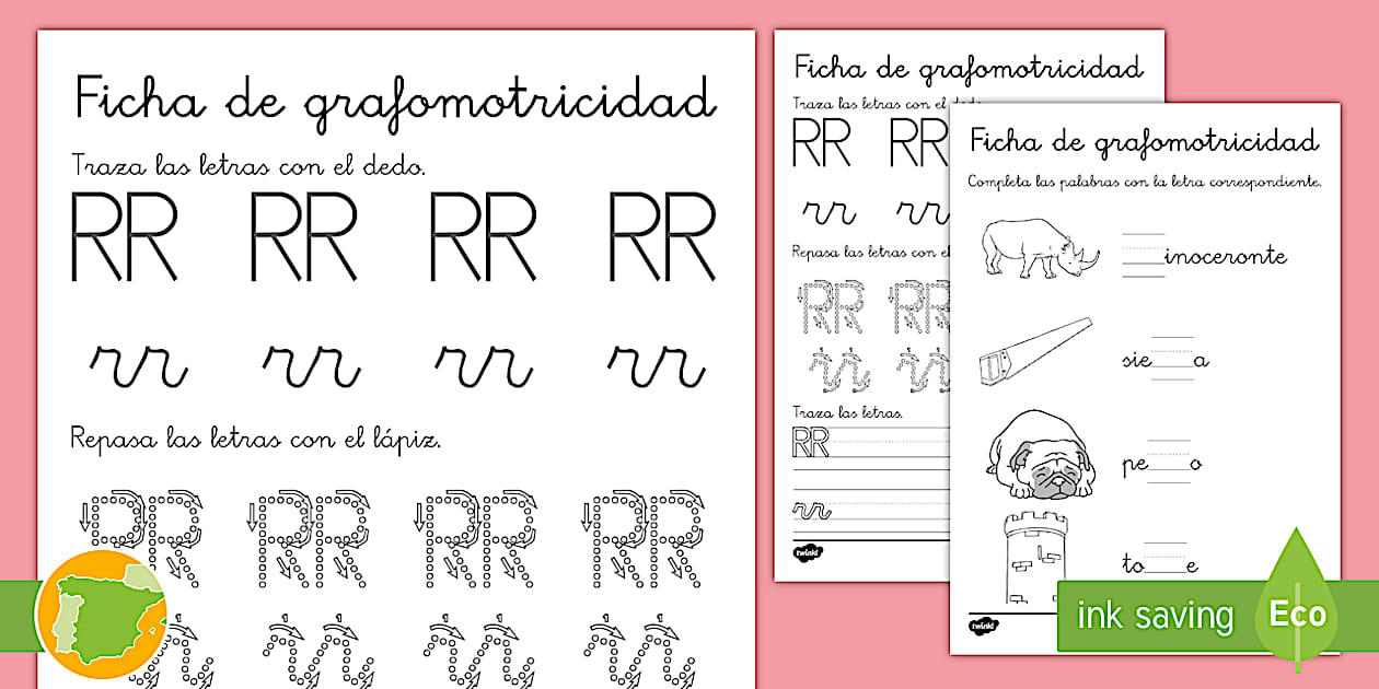 Ficha de grafomotricidad: La letra RR - Twinkl