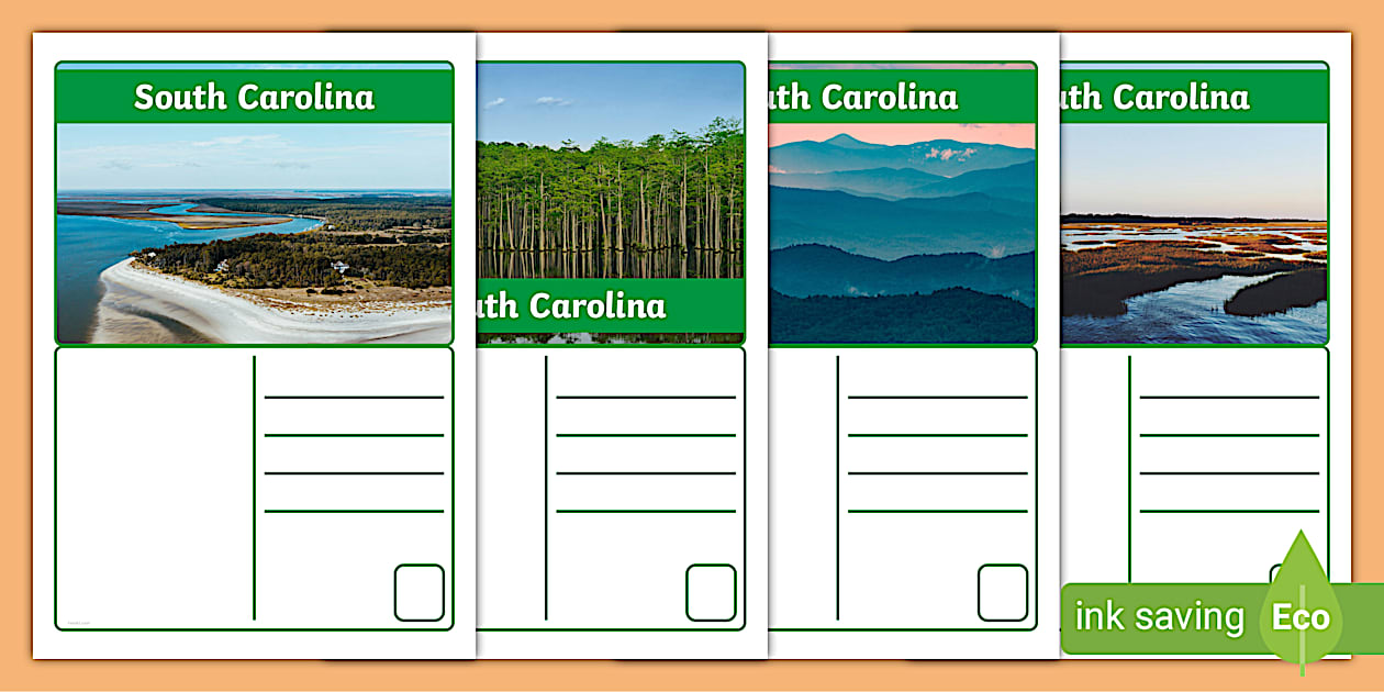 South Carolina Postcards | United States | Twinkl | KS1