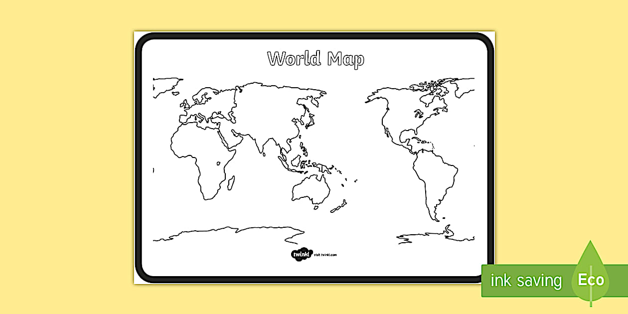 Blank World Map (creat de profesori) - Twinkl