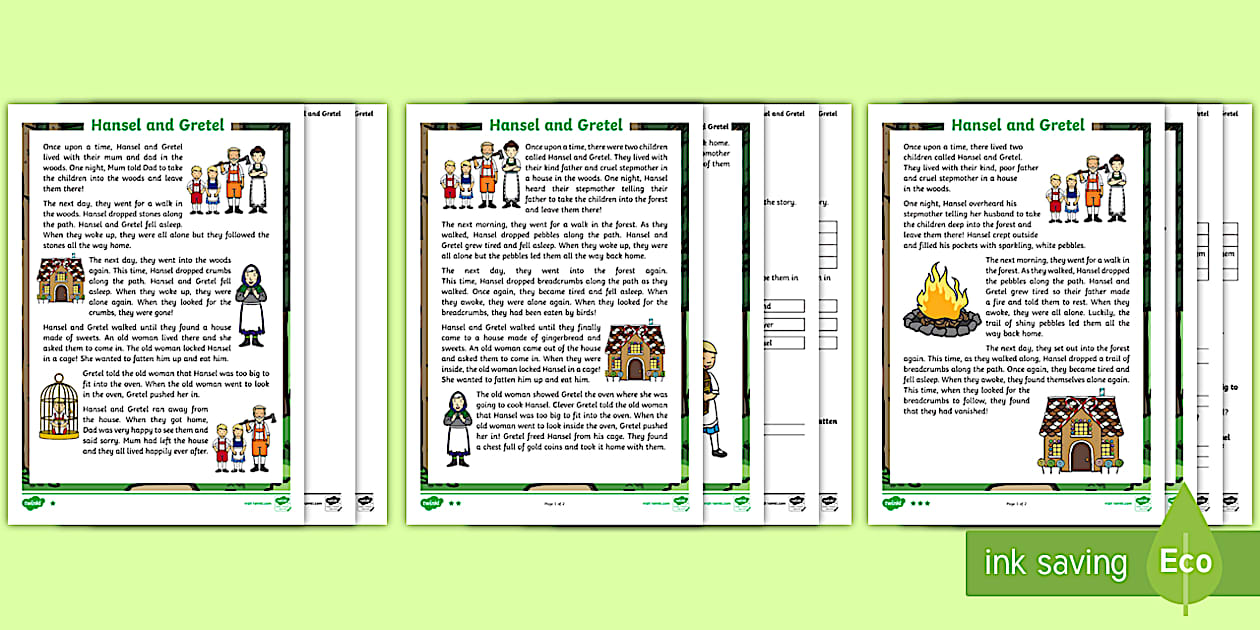 Hansel and Gretel Differentiated Reading Comprehension Activity