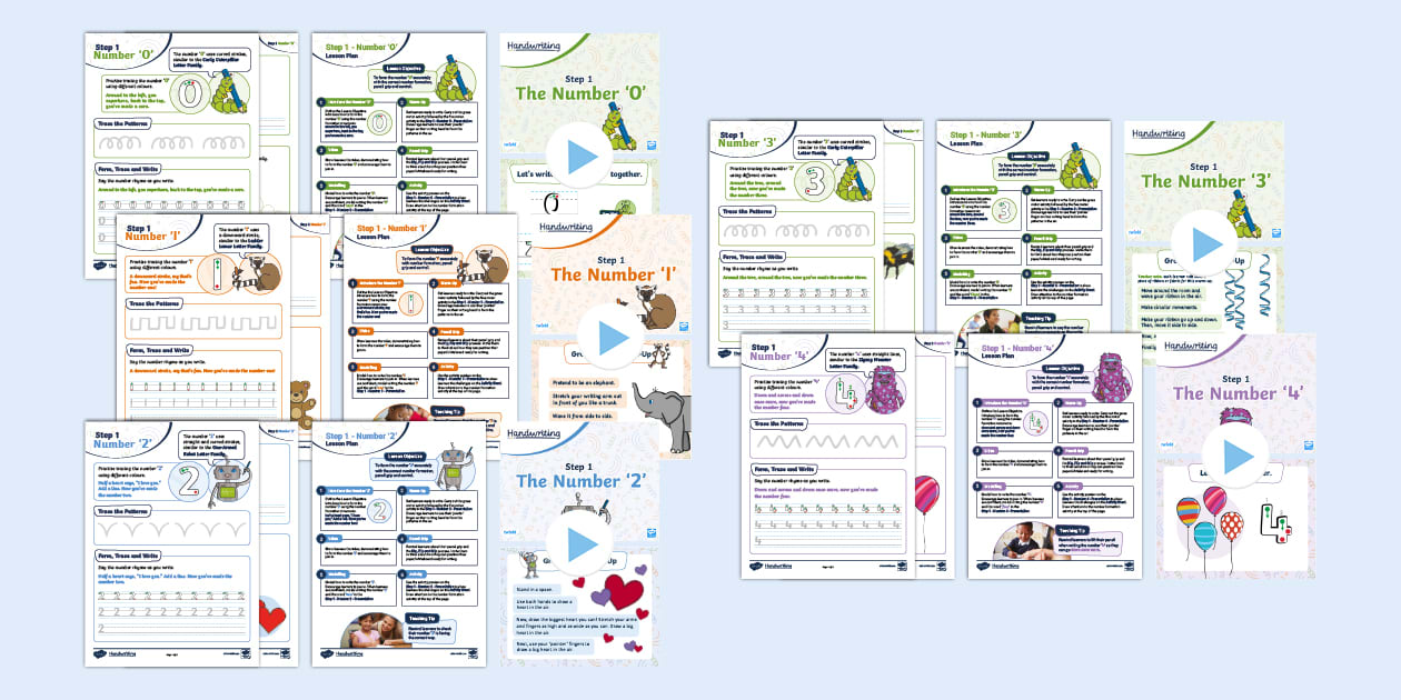 Number Formation Packs 0—4 (Hecho por educadores) - Twinkl