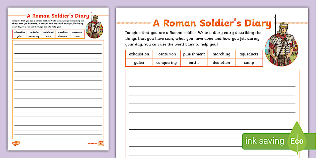 A Roman Soldier's Diary Writing Activity