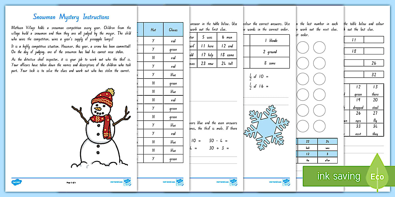 The Mystery of the New Zealand Snowman's Nose Problem Solving Game