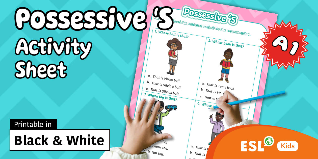 ESL Possessive 'S Activity Sheet [Kids, A1]