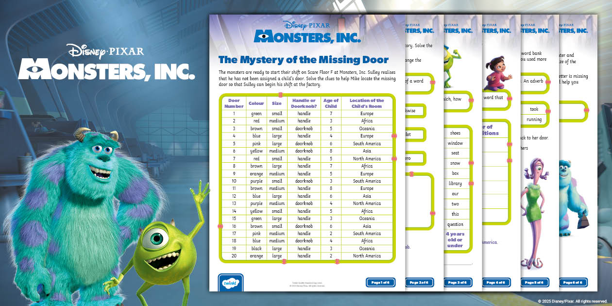 Monsters, Inc.: SPaG Mystery [Ages 8-9]