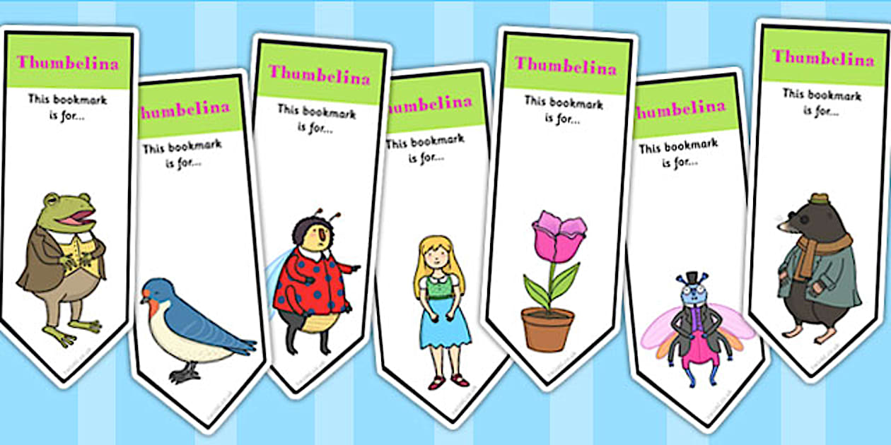 Thumbelina Editable Bookmarks (teacher made) - Twinkl
