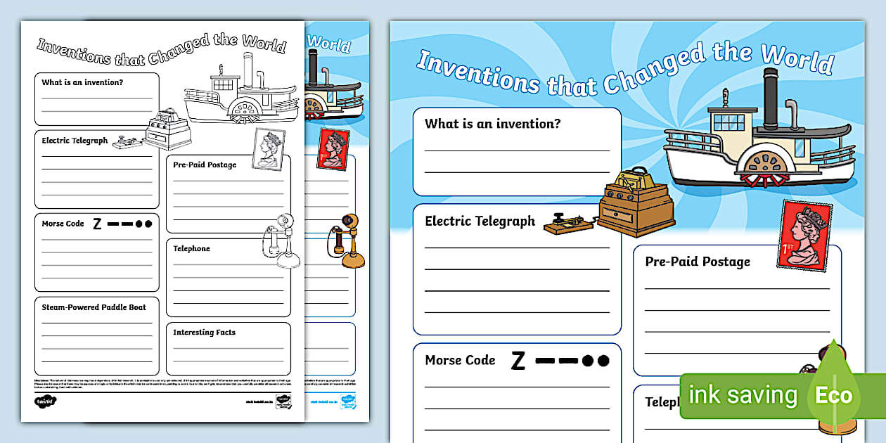 Inventions that Changed the World Fact File Template