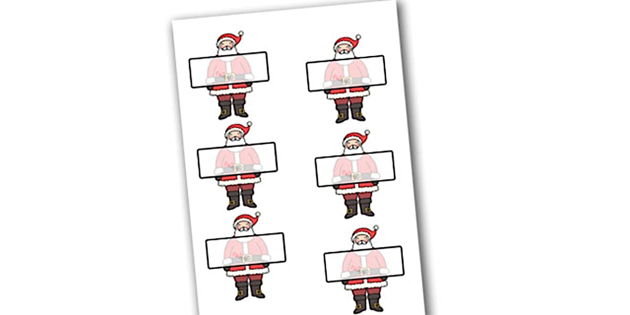 Self-Registration Labels (Santa) Editable - self registration