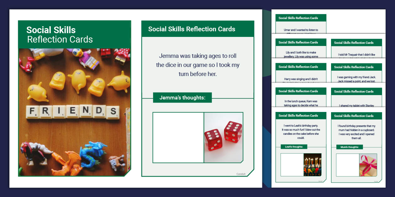 Reinforcing Social Wellbeing: Social Skills Reflection Cards