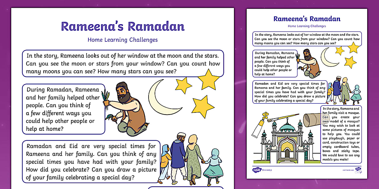 Rameena's Ramadan Home Learning Challenges Nursery FS1