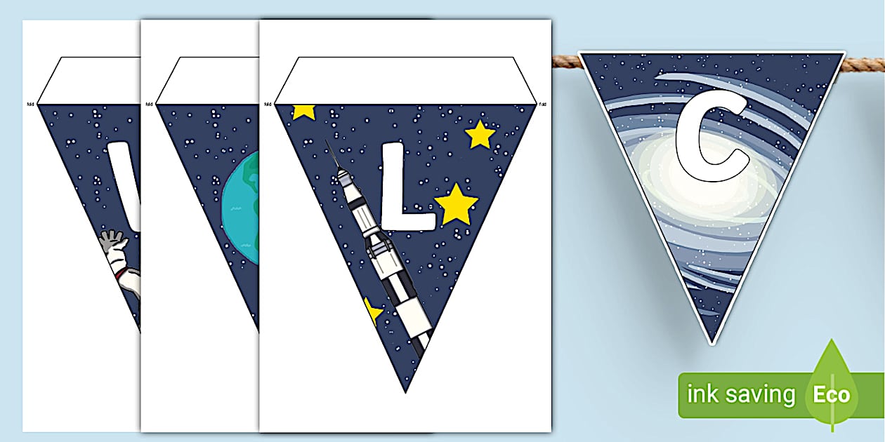Editable Welcome to Our Class Bunting Space Themed - Twinkl