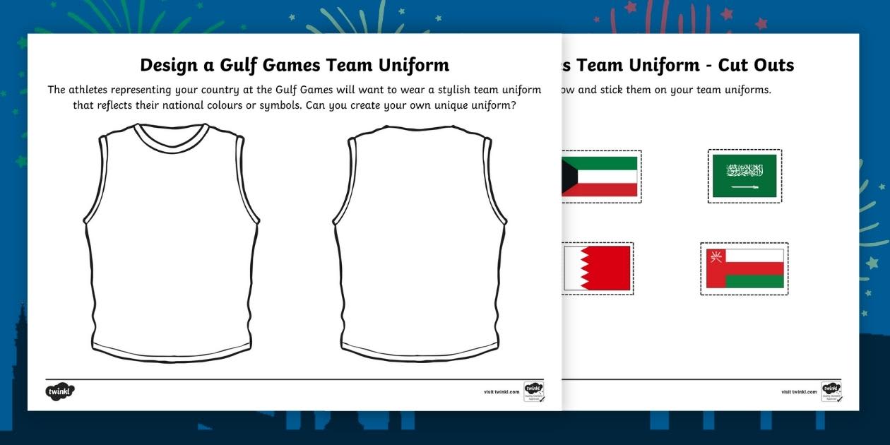 GCC Countries Game Uniform Activity – Gulf Games - Twinkl