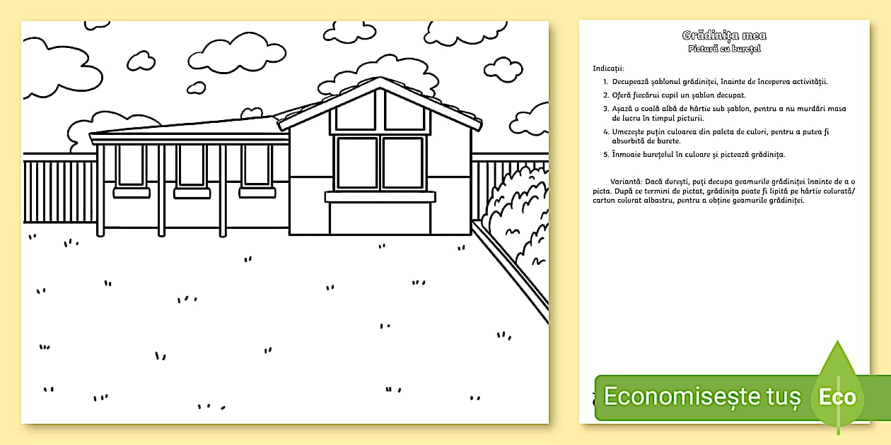 Grădinița mea – Pictură cu burețel grupa mică