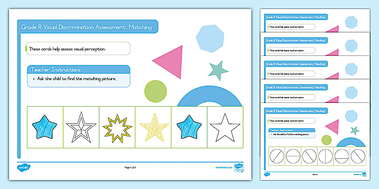 Grade R Visual Perception Assessment: Matching - Twinkl