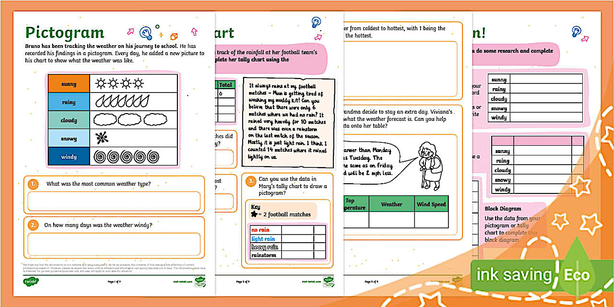 Weather Statistics Activities (Ages 5 - 7) (Teacher-Made)