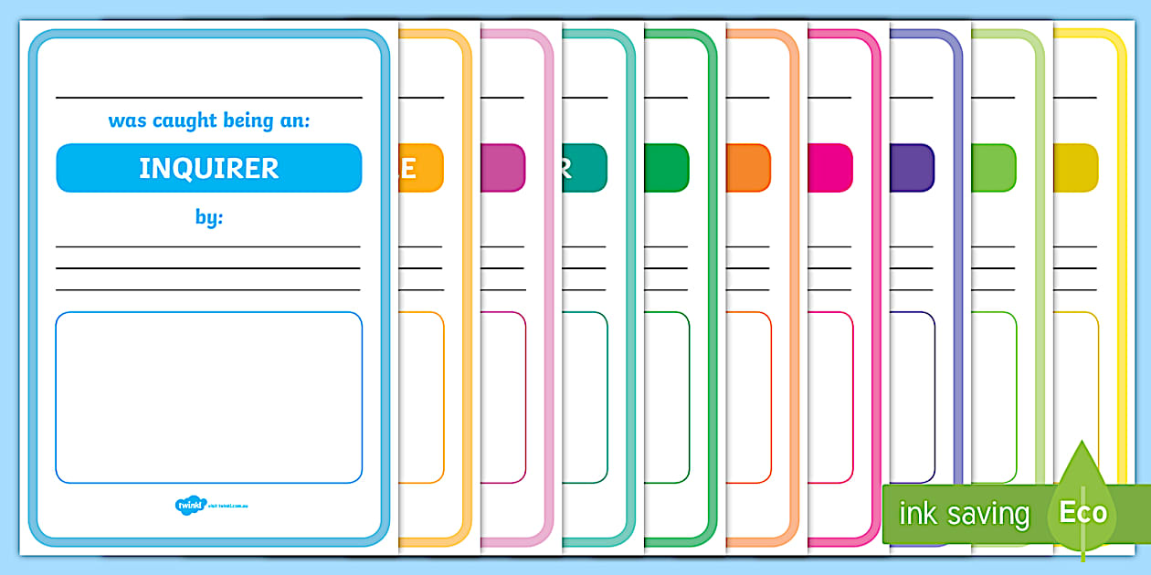 Editable PYP Learner Profile Reward Display Posters - Twinkl