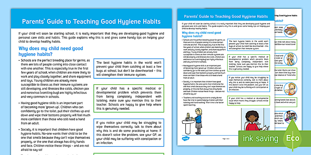 Teaching Good Hygiene Habits Parent and Carer Information Sheet