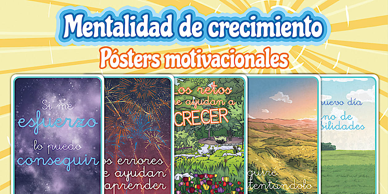 * NEW * Pósters motivacionales: Mentalidad de crecimiento