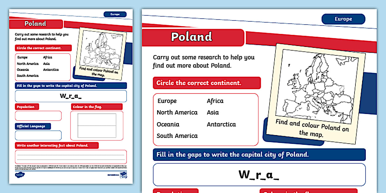 KS1 Poland Research Activity (Hecho por educadores) - Twinkl