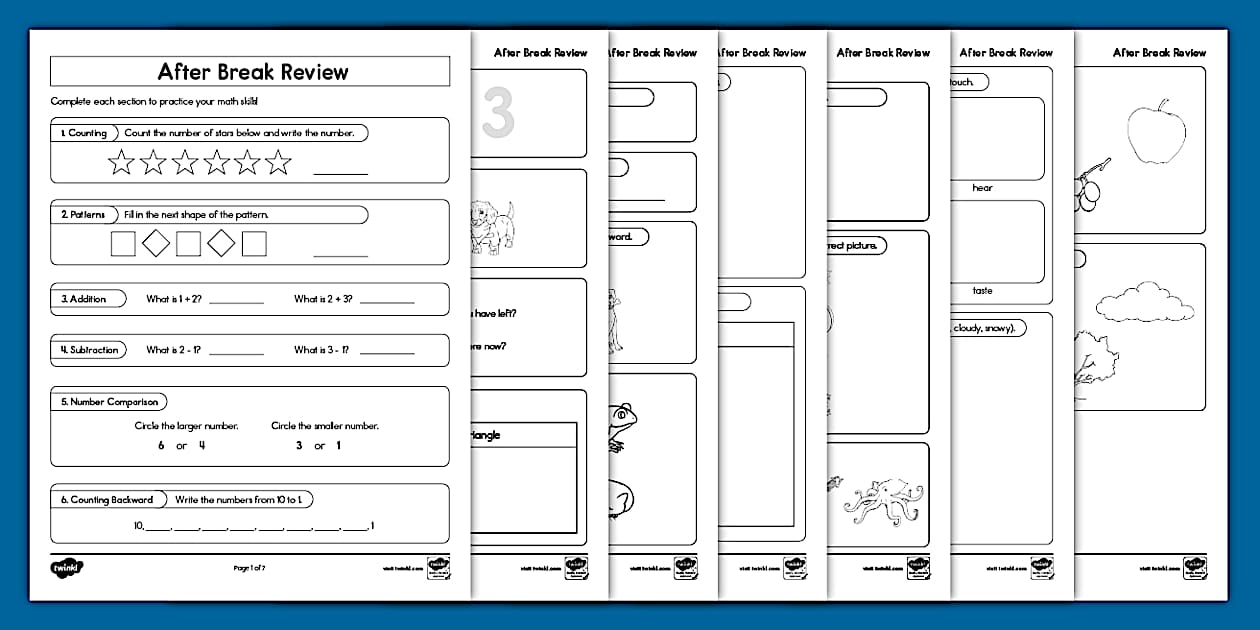 Early Childhood After Break Spiral Review (teacher made)