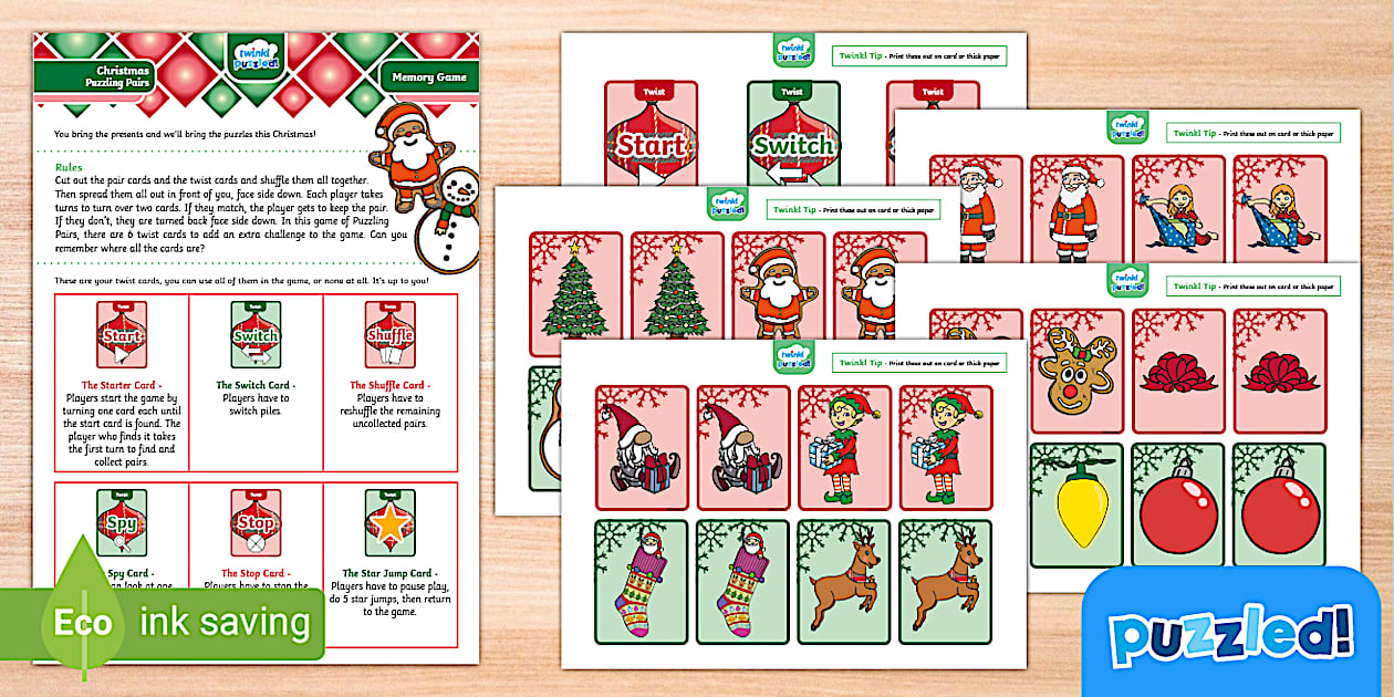 Christmas Puzzling Pairs | Christmas Pairs Card Game