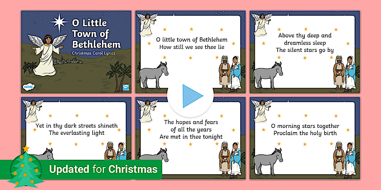 O Little Town of Bethlehem Song PowerPoint (teacher made)