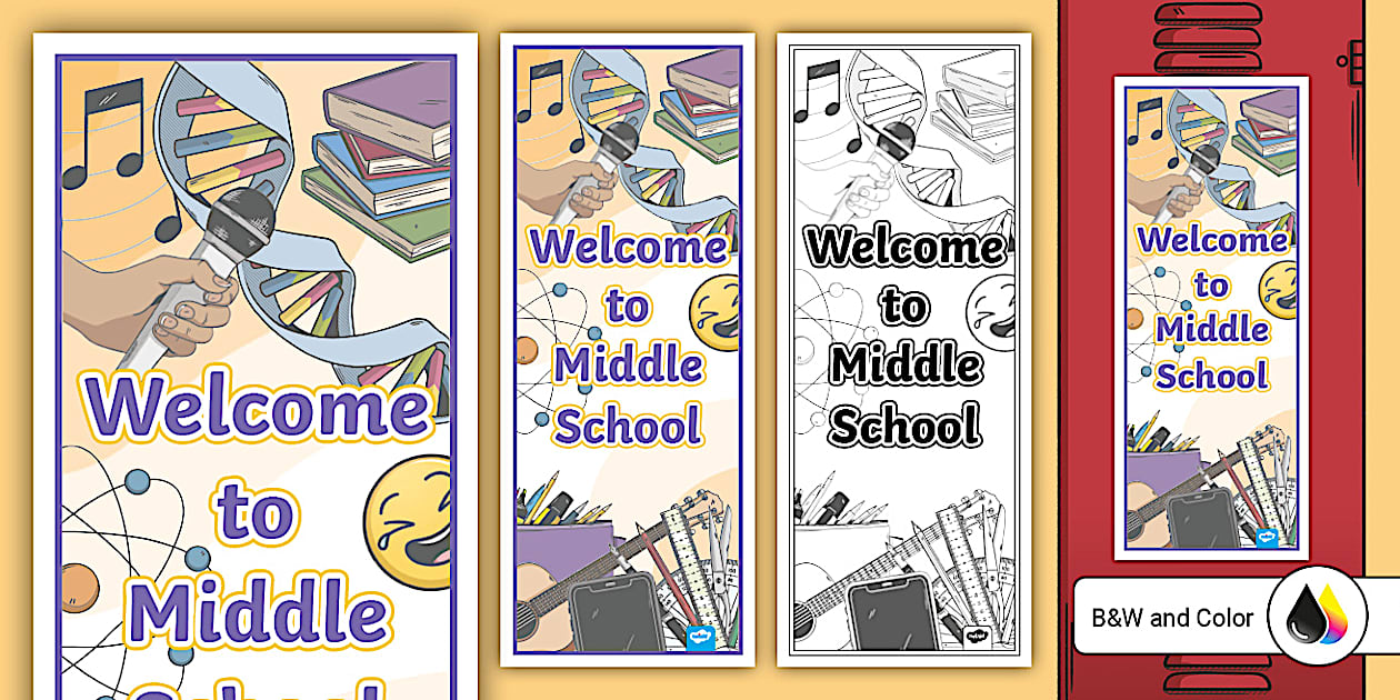 Back to School Welcome to Middle School Locker Banner