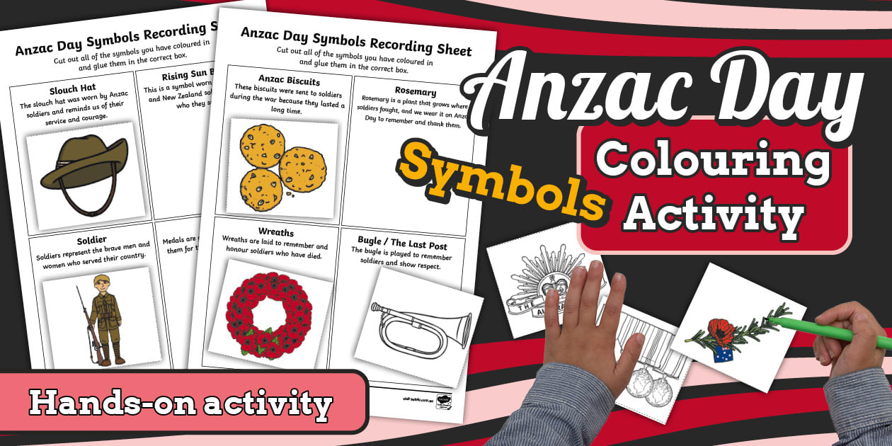 Anzac Day Symbols Colouring Activity