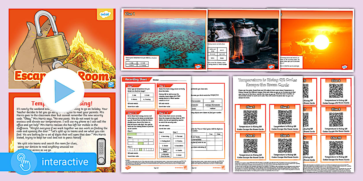 STEM IU Yr 3 Temperature is Rising Escape the Room - Twinkl