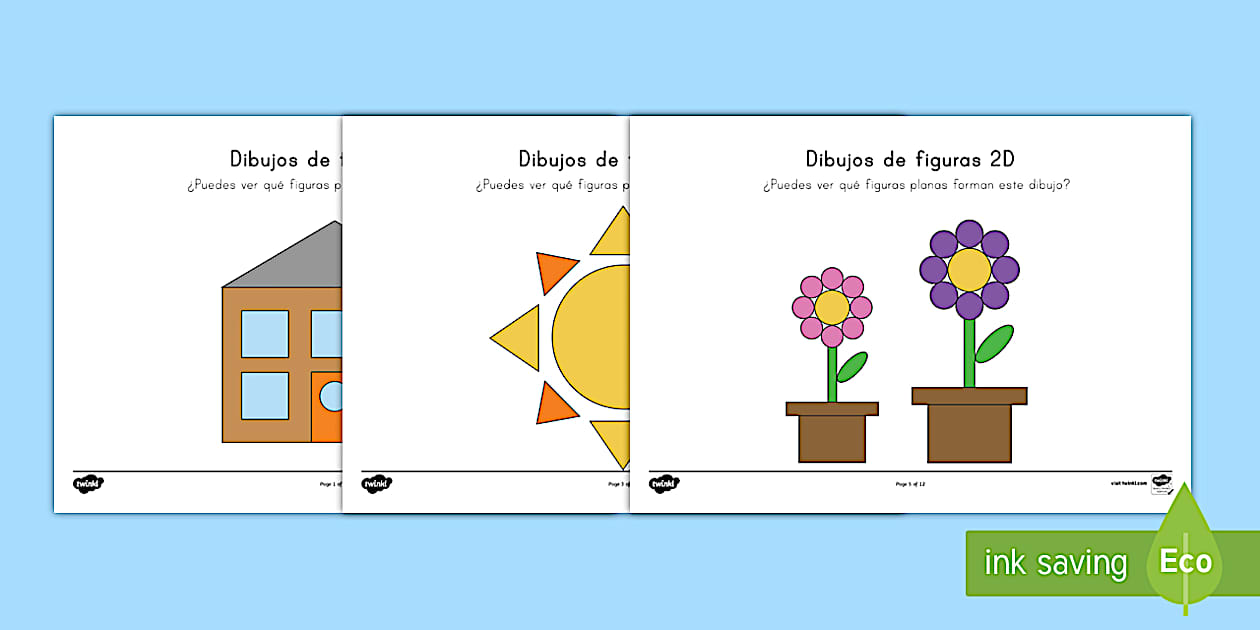 Ficha de actividad: Dibujos con figuras 2D - Twinkl