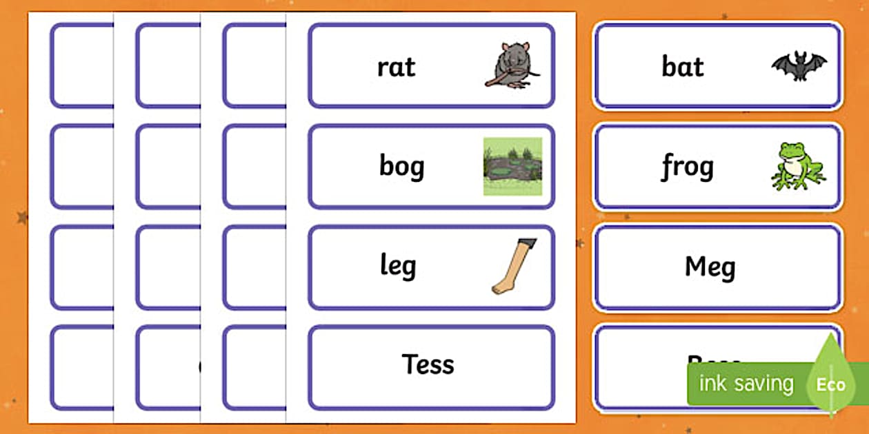 Hat Rhyming Game Word Cards (Hecho por educadores) - Twinkl
