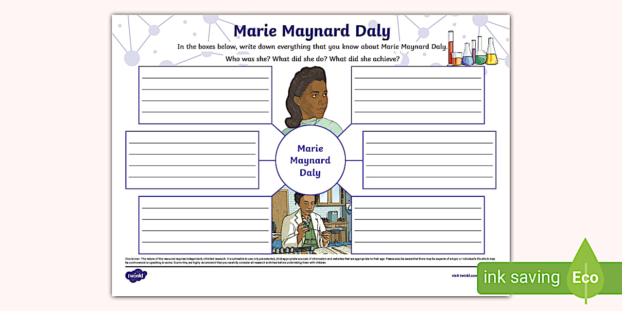 Marie Maynard Daly Mind Map (teacher made) - Twinkl