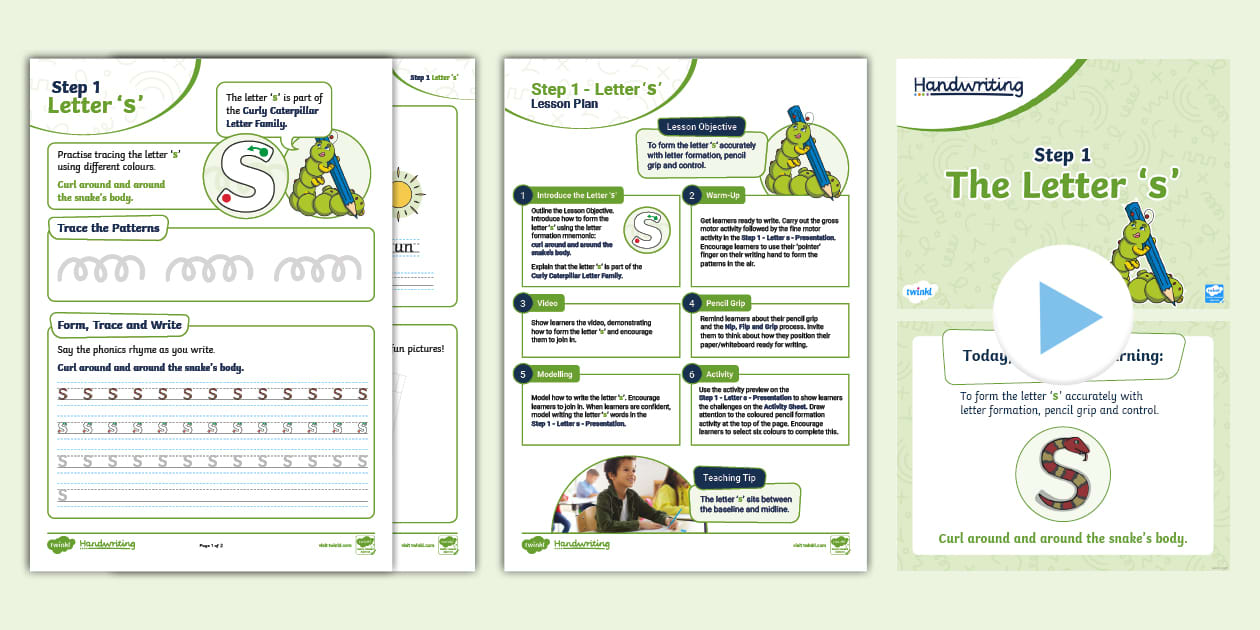 Twinkl Handwriting Scheme: Step 1 Letter 's' Pack