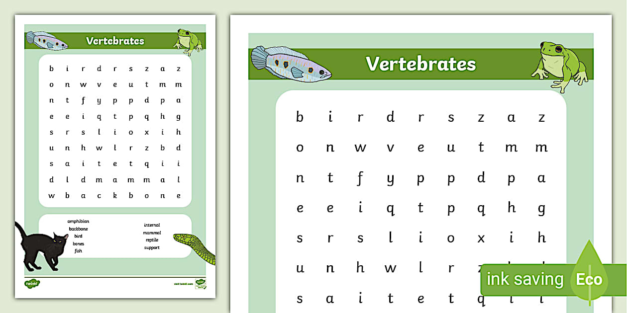 Vertebrates Word Search (teacher made) - Twinkl