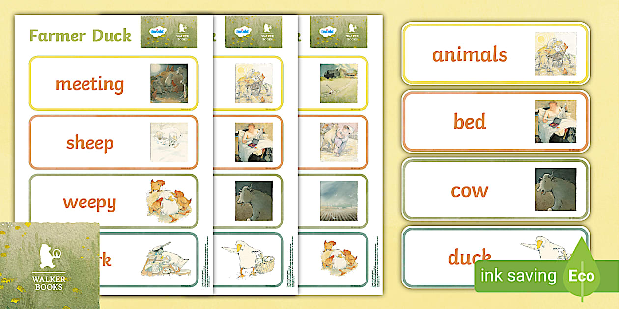 FREE! - Farmer Duck Word Cards [Ages 5-7] (teacher made)